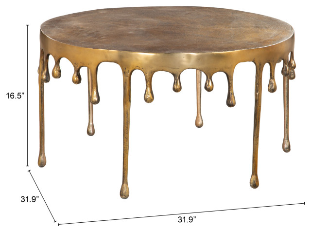 Drip Coffee Table Antique Brass - Contemporary - Coffee Tables - by Zuo ...