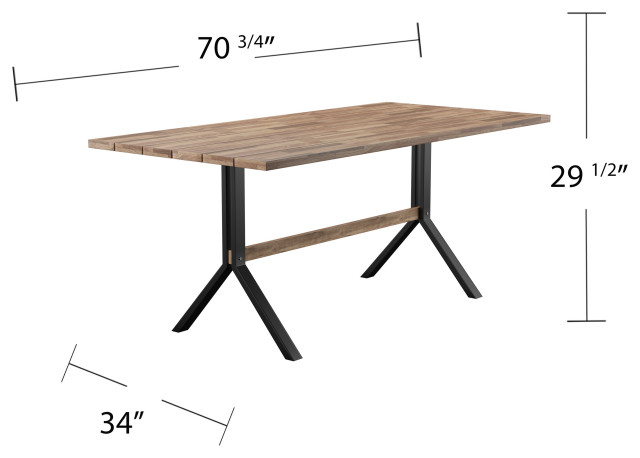 Acre Slatted Outdoor Dining Table - Industrial - Outdoor Dining Tables ...