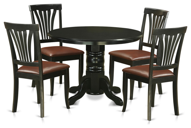 3-Piece Dinette Set, Dining Table and 2 Kitchen Dining Chairs, Black ...