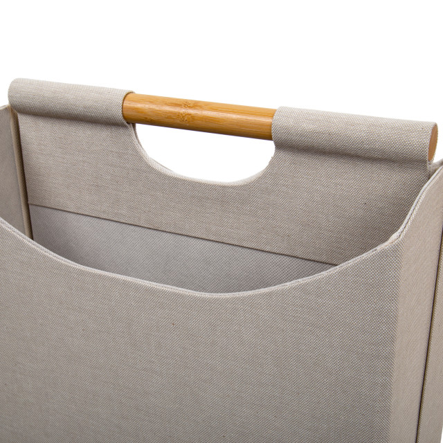 Modern and Sleek Two-Compartment Magazine Storage Bin with Bamboo ...
