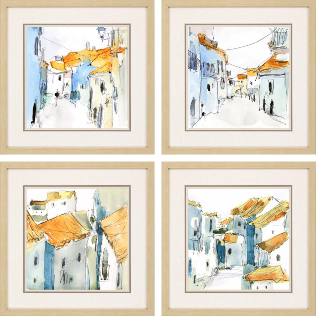 Sidewalks Art, 4-Piece Set - Contemporary - Prints And Posters - by ...