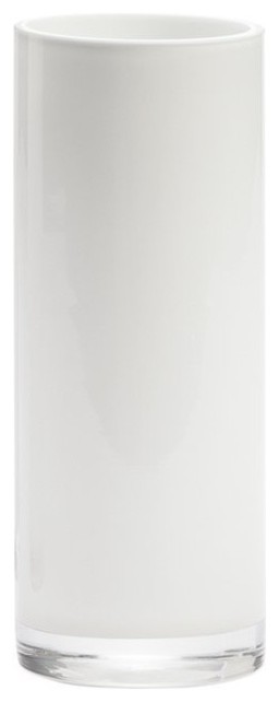 Torre and Tagus Rise Cylinder Glass Vase, Green, Small - Contemporary ...
