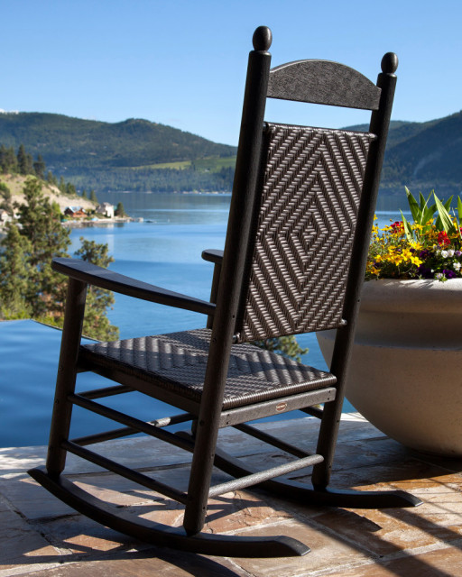 Polywood Jefferson Woven Rocker - Tropical - Outdoor Rocking Chairs ...