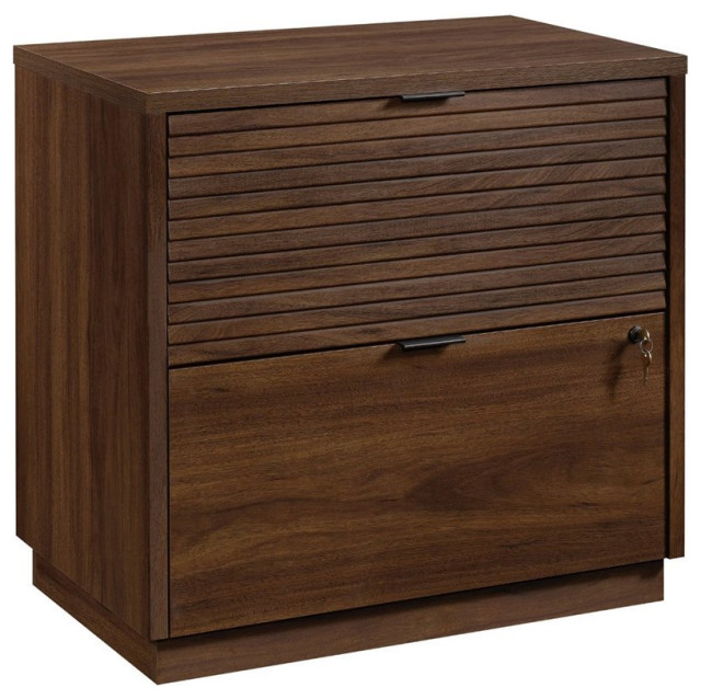 Sauder Englewood Engineered Wood Lateral File in Spiced Mahogany ...