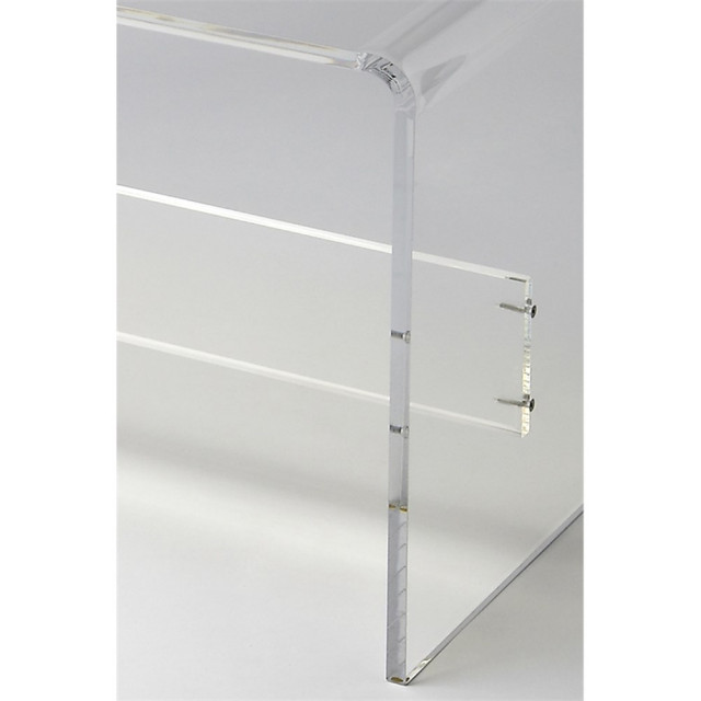 Bowery Hill Contemporary Plastic Crystal Clear Acrylic Bench ...