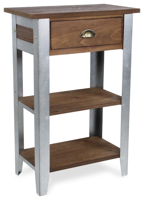 Wooden Side Table With Galvanized Legs - Farmhouse - Side Tables And ...