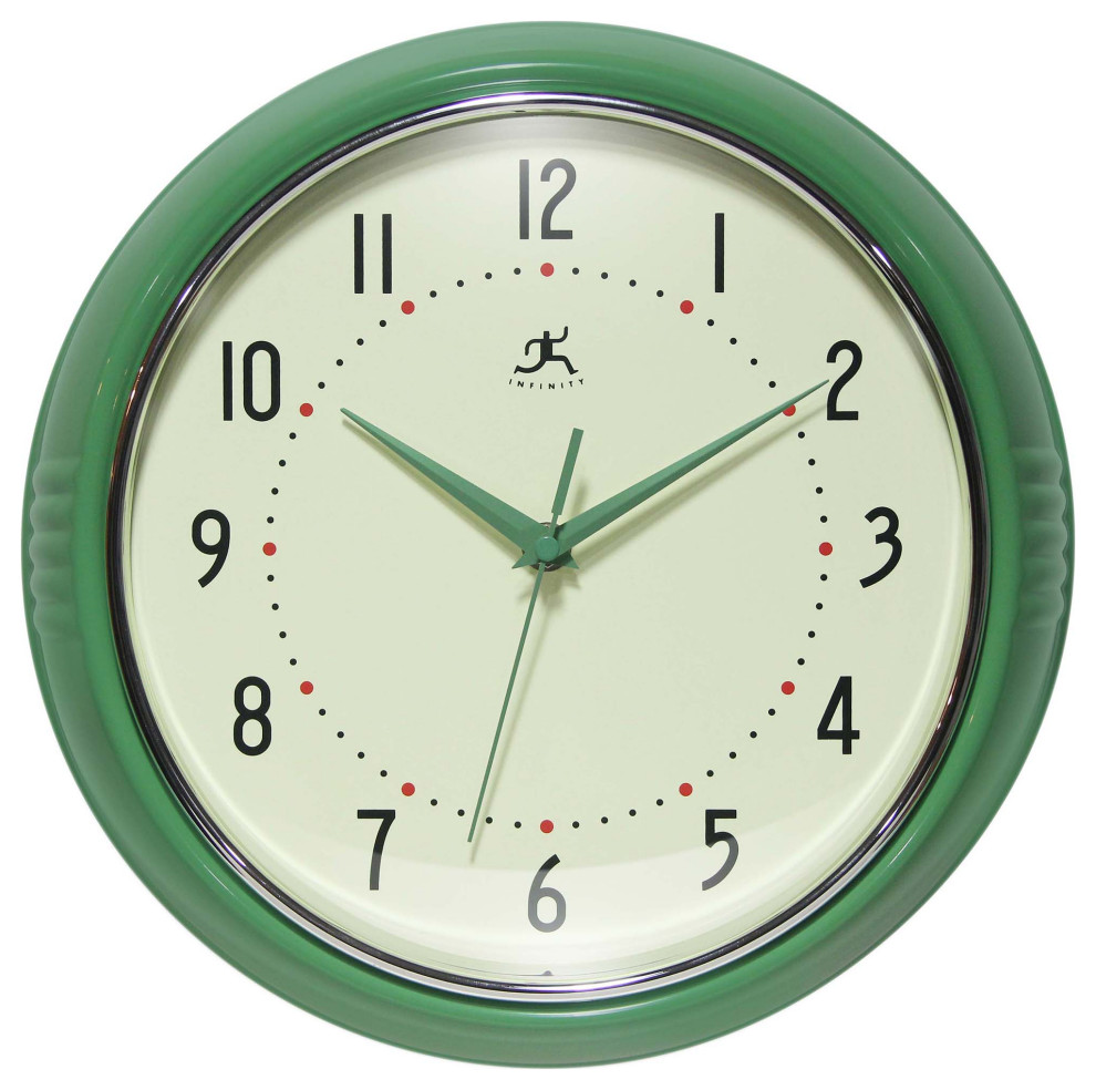 12 Inch Round Retro Wall Clock - Contemporary - Wall Clocks - by ...