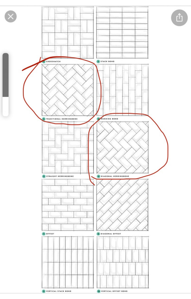 Traditional herringbone vs diagonal herringbone kitchen backsplash ...