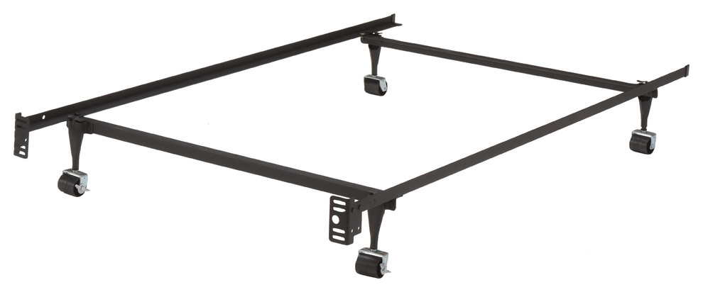 Aziza Metal Bed Frame With Locking Wheels, Twin - Contemporary - Bed ...