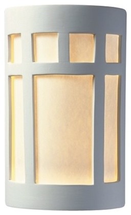 Justice Design Ambiance ADA Prairie Sconce, Bisque, White, Incandescent ...