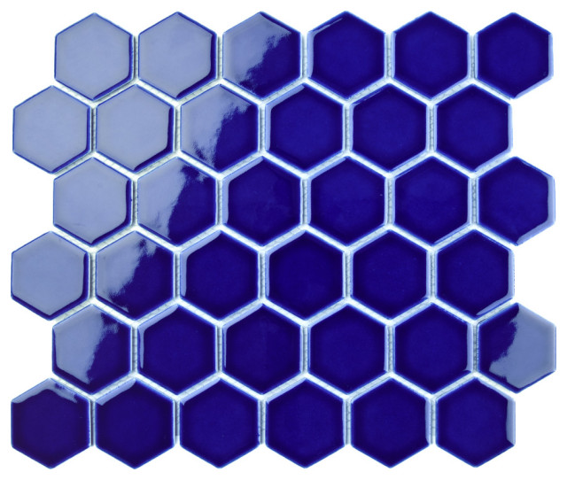 Metro Ion 2" Hex Sapphire Porcelain Wall Tile Sample - Contemporary ...