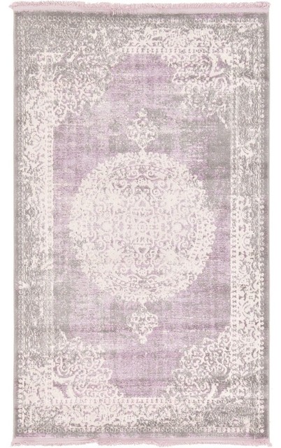 Contemporary Classique Lavender Area Rug, 3'3"x5'3" - Contemporary ...