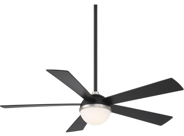 Eclipse 1 Light 54 in. Indoor Ceiling Fan, Brushed Nickel/Matte Black ...