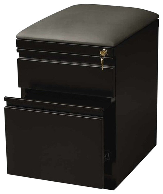 Scranton & Co 2-Drawer Metal Mobile Pedestal File Cabinet with Cushion ...