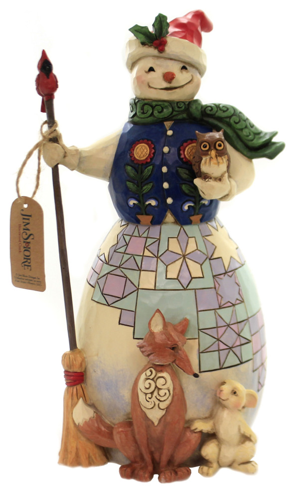 Jim Shore UNWRAP A FRIENDSHIP Polyresin Snowman Animals 6005248 ...