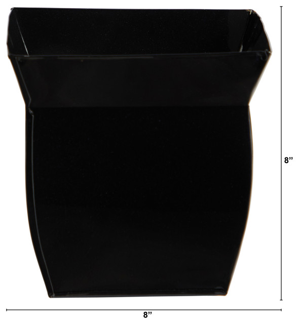 8" Fluted Metal Square Planter - Transitional - Indoor Pots And ...