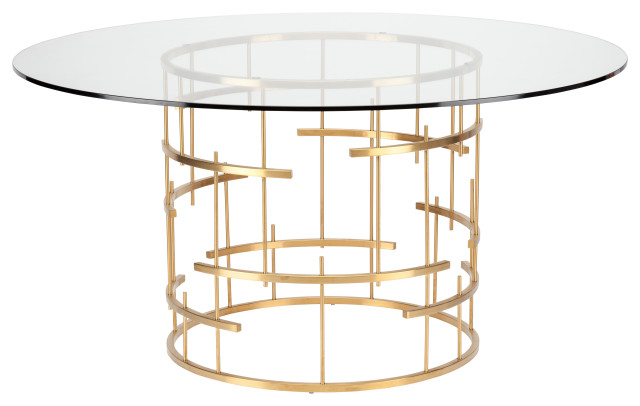 Round Tiffany Dining Table, Gold - Contemporary - Dining Tables - by ...