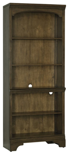 Coaster 5-Shelf Rectangular Traditional Wood Bookcase in Oak ...