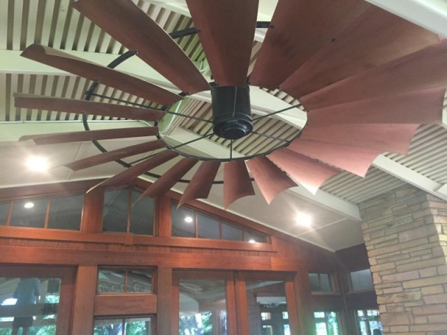 Weathered Barn Red Finish Windmill Ceiling Fan, The Patriot Fan, 72 ...