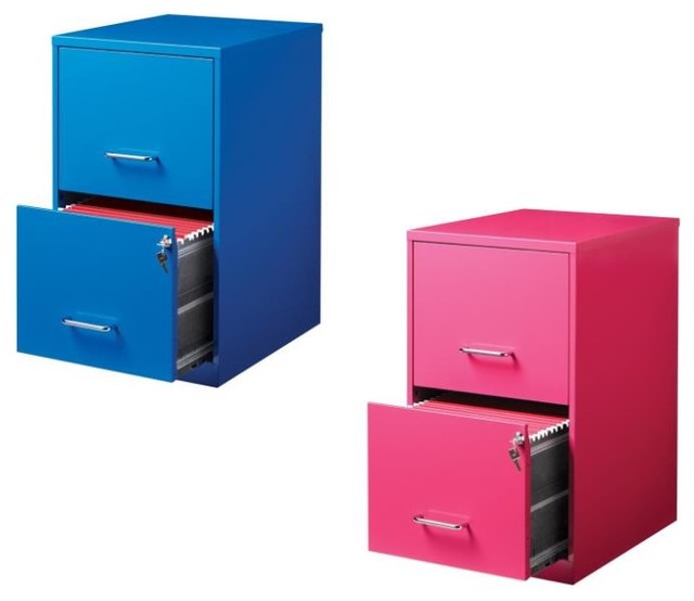 Value Pack (Set of 2) Drawer File Cabinet in Blue and Pink ...