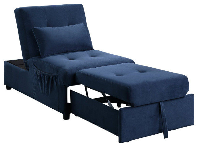 Versatile Sleeper Chair, Velvet Seat With Click Clack Mechanism ...