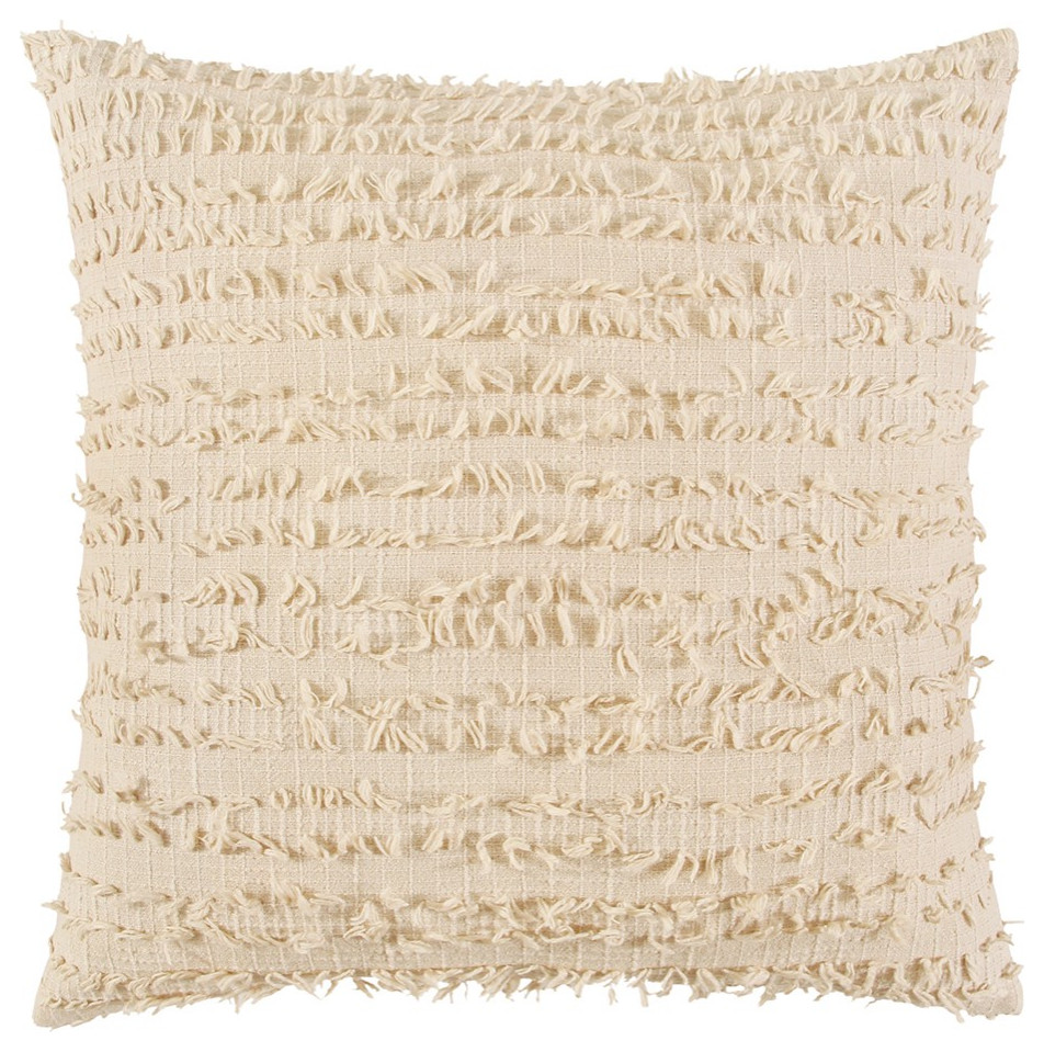 Tan Monochromatic Textured Stripe Throw Pillow - Contemporary ...