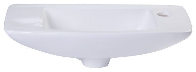 Small White Wall Mounted Porcelain Bathroom Sink Basin - Contemporary ...