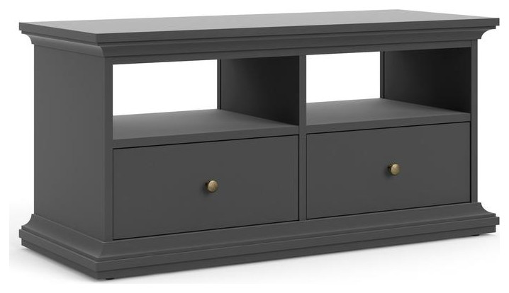 Sonoma 2 Drawer TV Stand with 2 Shelves, Black Lead - Transitional ...