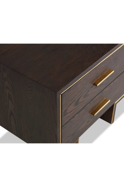 Dark Brown Rectangular Bedside Table | Liang & Eimil Tigur ...