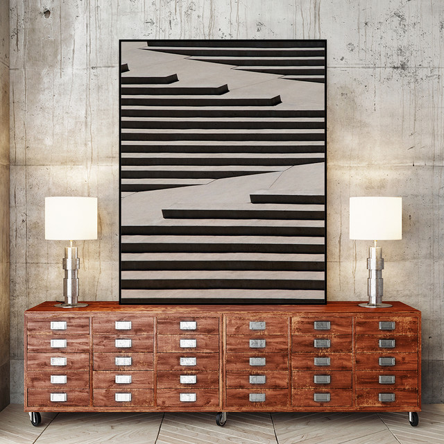 "Robson Stairs II" Art block Framed Canvas, 22"x28" - Contemporary ...