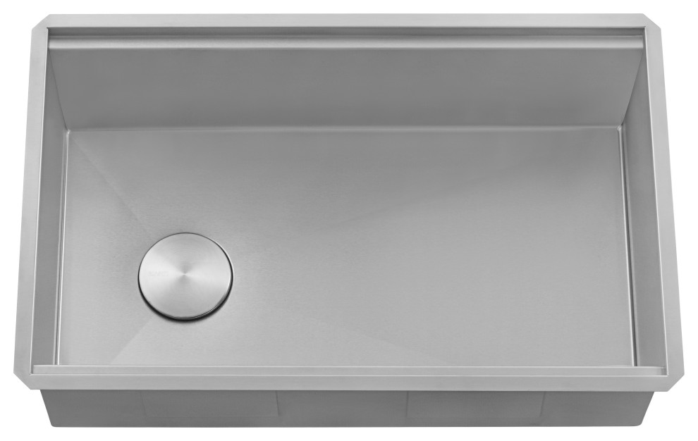 30" Workstation Slope Bottom Offset Drain Undermount Kitchen Sink ...