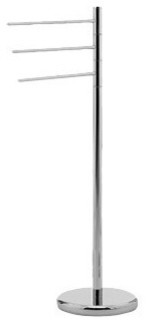 3 Rail Free Standing Chrome Towel Stand - Contemporary - Towel Racks ...