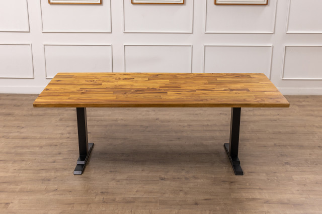 48x36 Teak Live Edge Nana Teak Dining Table in Sandblasted Natural ...