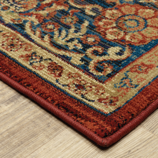 Oriental Weavers ANKARA 501R5 Traditional Red/ Blue Runner Area Rug, 2 ...
