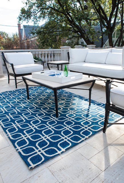Hand Hooked Venice Beach Indoor/Outdoor Rug VENIVB-11BBIV, 7'-10" X 7 ...