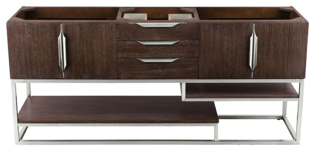 Columbia 72" Single Vanity, Coffee Oak - Contemporary - Bathroom ...