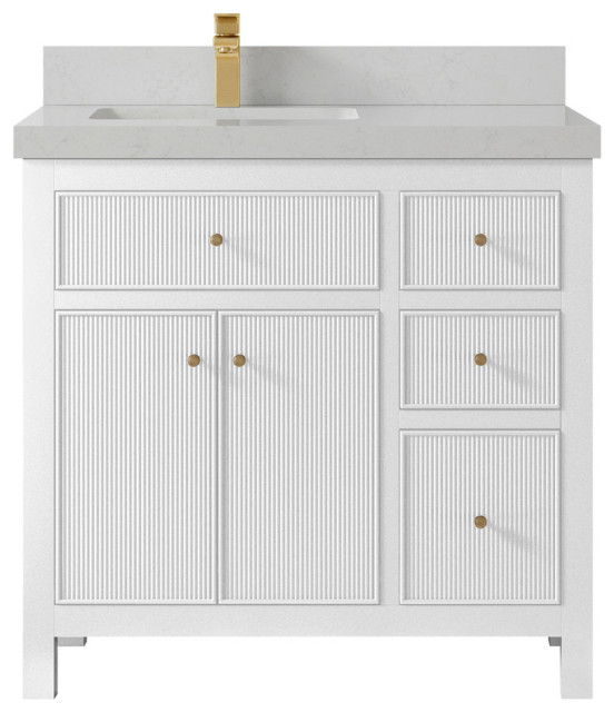 Willow Collection Sonoma Teak, 36" Left Offset - Transitional ...