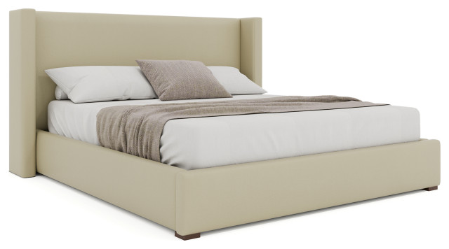 Aylet Plain Eco-Leather Low Bed, Ca King - Transitional - Panel Beds ...