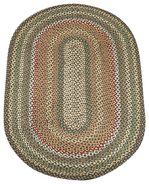 Fir and Ivory Braided Rug, 3'x5' Oval - Contemporary - Area Rugs - by ...