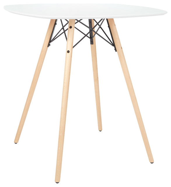 Counter Table, White With Natural Wood Legs - Midcentury - Indoor Pub ...