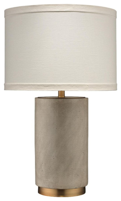 Modern Minimalist Cement Column Table Lamp 28 in Concrete Gray Cylinder ...