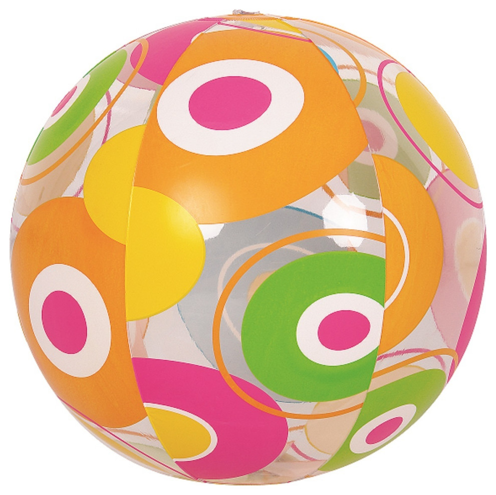 20" Colorful Circles Beach Ball Swimming Pool Toy - Contemporary - Pool ...