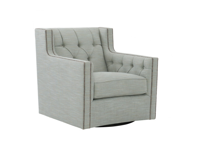 Bernhardt Candace Swivel Chair, Gray - Transitional - Armchairs And ...