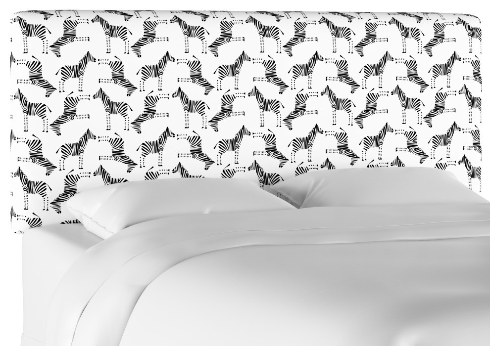 Headboard, Black Zebra Black White, Full - Contemporary - Headboards ...