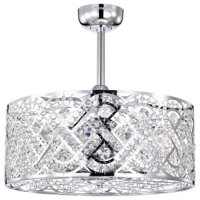 Alexia 24 in. 6-Light Indoor Chrome Finish Ceiling Fan with Light Kit ...