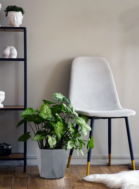 Serene Spaces Living Gray Pebble Poly Resin Planter Pot, in 3 Sizes ...