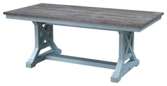 Bar Harbor Blue Dining Table - Farmhouse - Dining Tables - by Coast to ...