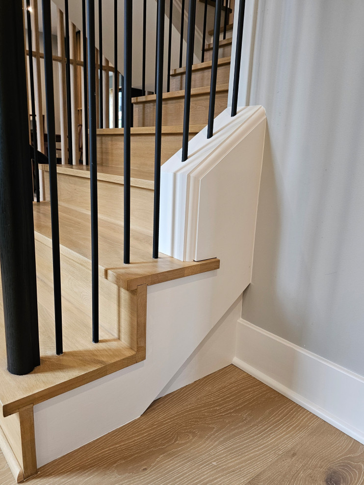 115_Stunning Continuous Rail System on 3 Story Floating Stairs ...