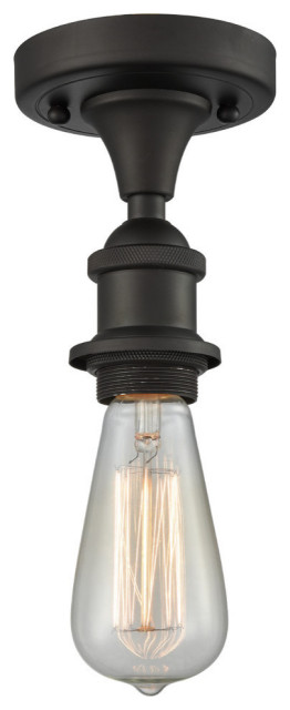 Innovations Bare Bulb 1-Light Semi-Flush Mount, Oiled Rubbed Bronze ...