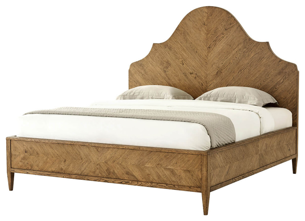 Modern Rustic Oak Queen Bed - Transitional - Platform Beds - by English ...